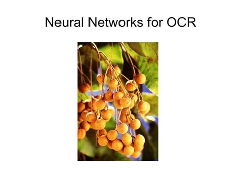 Neural Networks For Ocr Odp Artificial Intelligence Technology