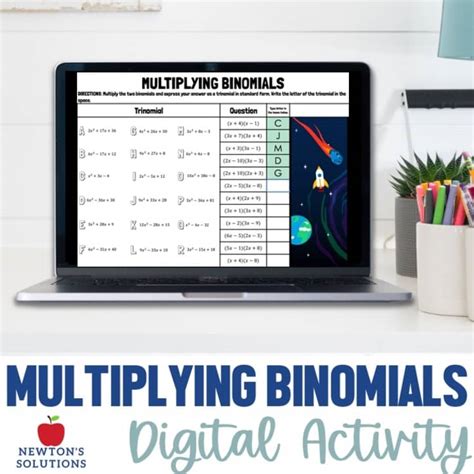 Multiplying Binomials Digital Activity By Newtons Solutions Tpt