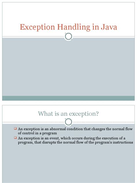 Pdf Presentation On Exceptions In Javappt Dokumentips