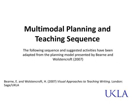 Multimodal Planning And Teaching Sequence