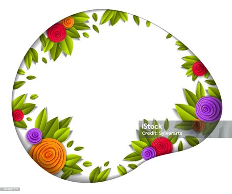 꽃 고 아름 다운 배경 또는 프레임 텍스트 스타일을 잘라 종이에 벡터 일러스트 레이 션에 대 한 빈 복사본 공간 청첩장 또는 낭만주의 인사말 카드입니다 3차원 형태에 대한