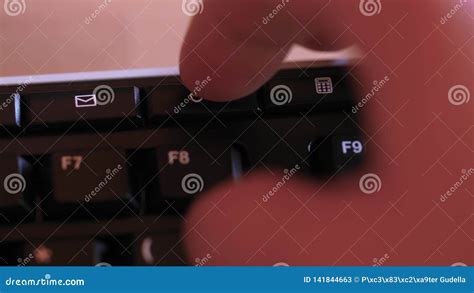 Keyboard Button To Turn Off A Computer Stock Video Video Of Push Detail