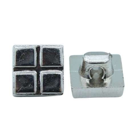 Square Tile Button 10mm Antique Silver Bead Trimming And Craft Co