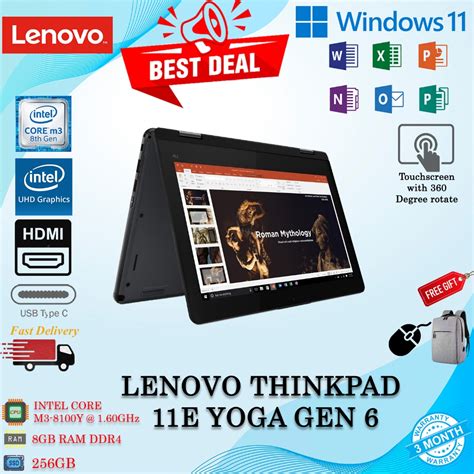 Ready Stock Lenovo Thinkpad 11e Yoga Gen 6 Intel Core I5 8th Gen