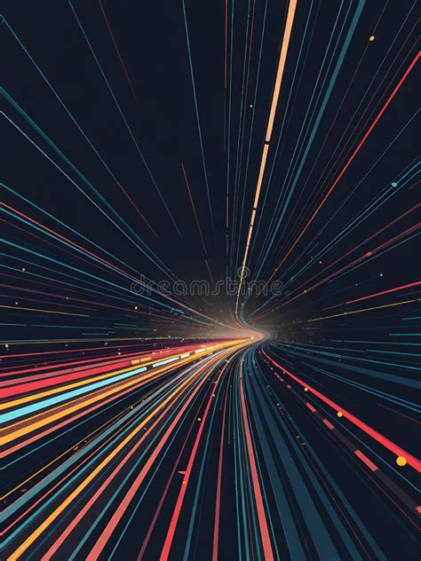 Colorful Light Trails Swirling In A Dark Space Creating A Vibrant Abstract Effect Stock