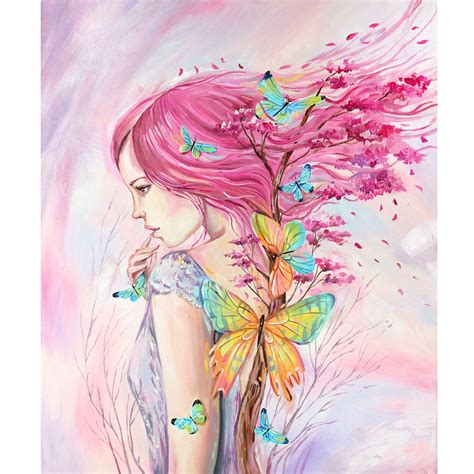 Woman Tree Painting On Canvas Tree Of Life Original Art Girl Inspire Uplift