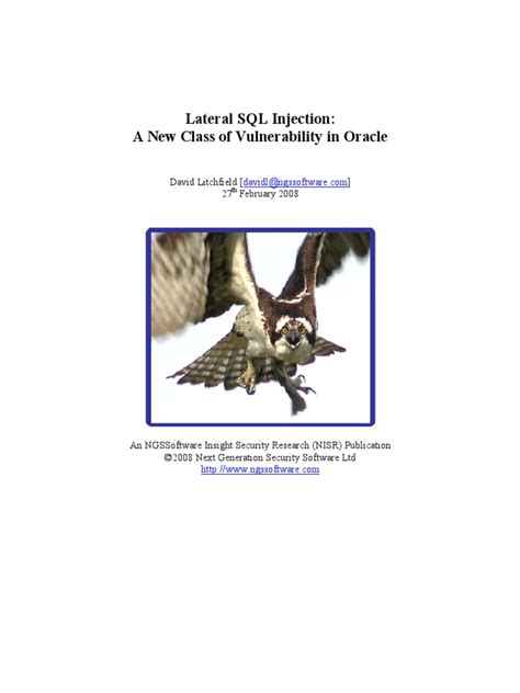 Lateral Sql Injection Oracle Pdf Plsql Parameter Computer