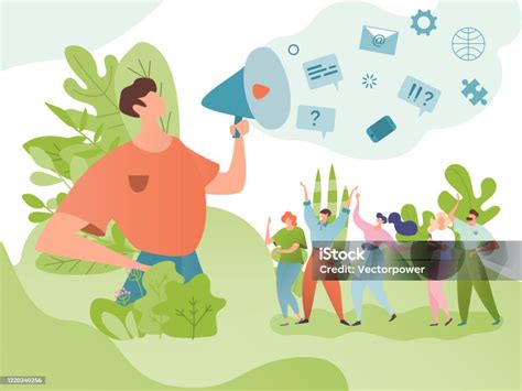 추천 친구 마케팅 개념 벡터 일러스트 만화 작은 사람들이 추천 추천 프로그램 정보를 공유 돈을 벌 개념에 대한 스톡 벡터 아트