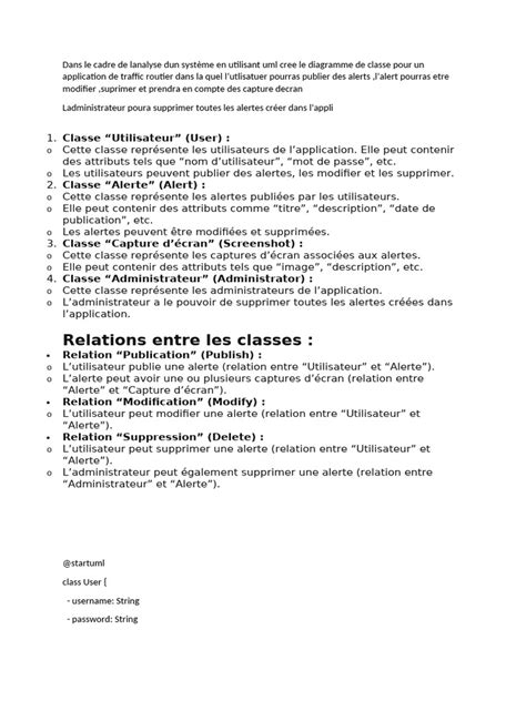 Dans Le Cadre De Lanalyse Dun Système En Utilisant Uml Cree Le