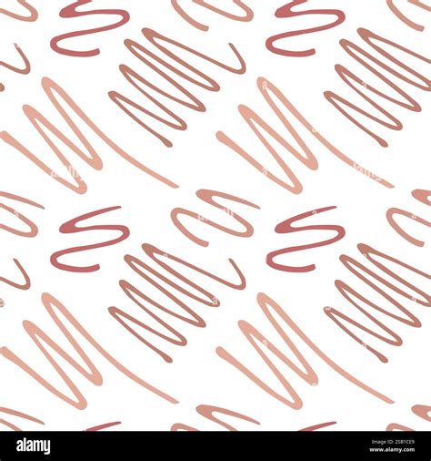 Abstract Seamless Pattern Featuring Scribbled Wavy Lines In Muted Earthy Tones Perfect For