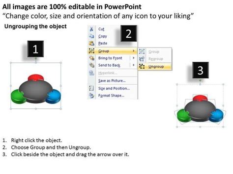 Strategy Diagram 3 Stages Circular Puzzle Process Strategic Management