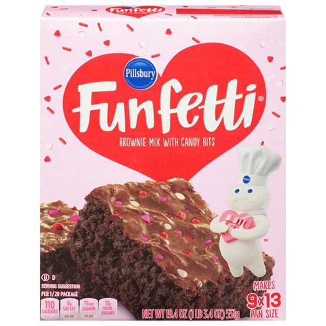 Pillsbury Funfetti Valentines Chocolate Brownie Mix With Candy Bits
