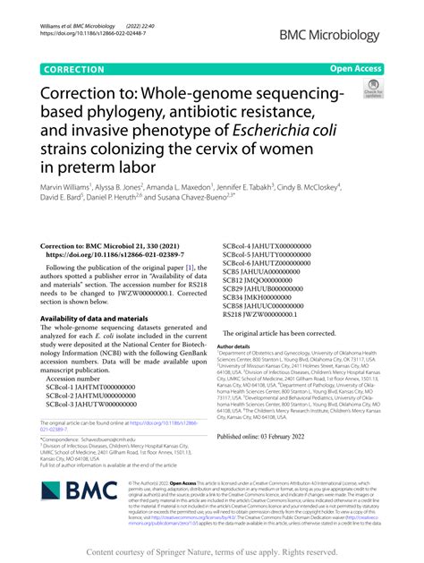 Pdf Correction To Whole Genome Sequencing Based Phylogeny