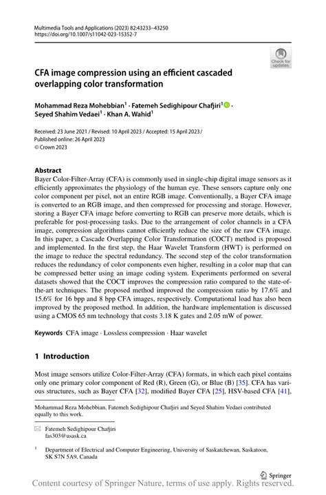 Cfa Image Compression Using An Efficient Cascaded Overlapping Color