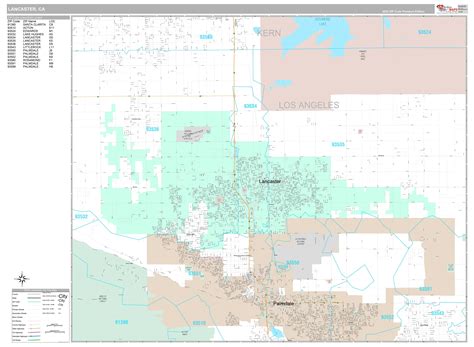 Premium Style Wall Map Of Lancaster Ca American Map Store