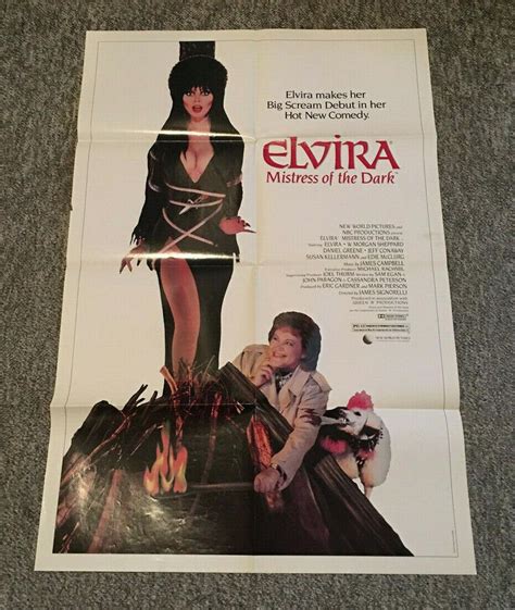 1988 Elvira Mistress Of The Dark Original Folded One Sheet Movie Poster