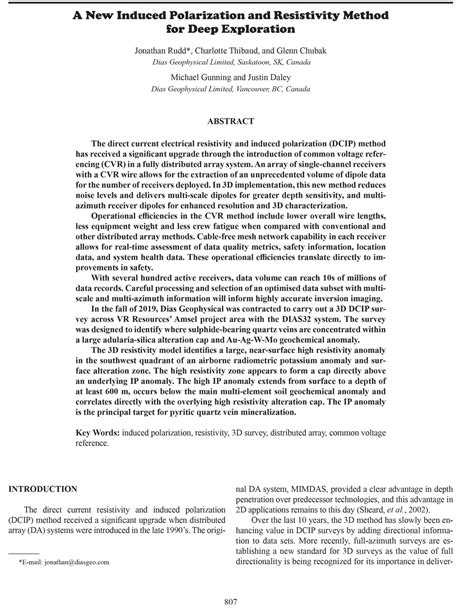 A New Induced Polarization And Resistivity Method For Deep Exploration
