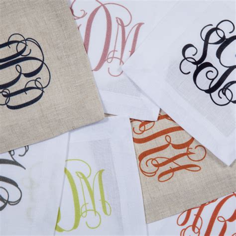 Monogram Linen Cocktail Napkins Huddleson Linens Blog