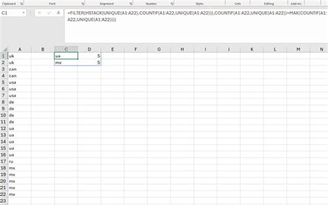 Returning Multiple Text Values That Appear Same Number Of Times Rexcel