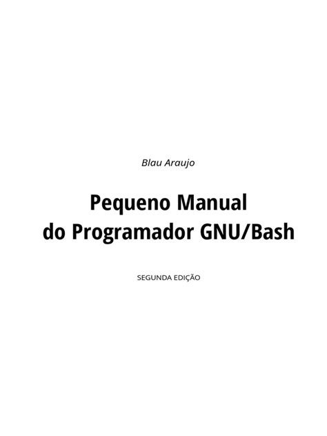 pequeno manual programador bash pdf shell informática linguagem