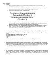 Homework Price Elasticity Of Demand Docx Name Louis Tafah Elasticity A What Is