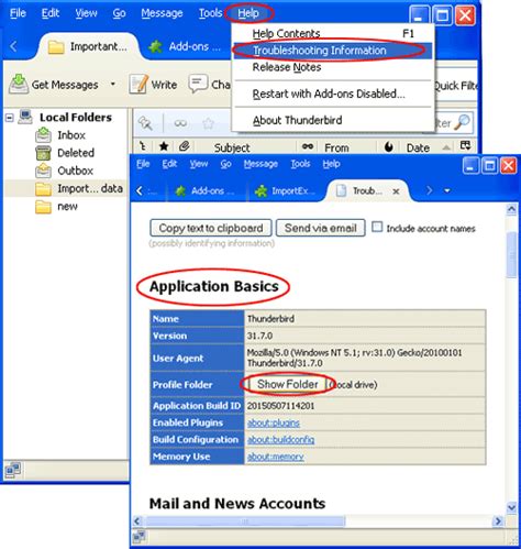 thunderbird profile to outlook export emails data