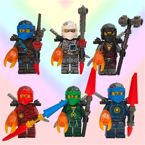 6pcs Lloyd Nya Zane Kai Jay Hands Of Time Ninjago Lego Minifigures Compatible Toys