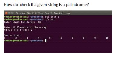 Solved How Do Check If A Given String Is A Palindrome Chegg Com