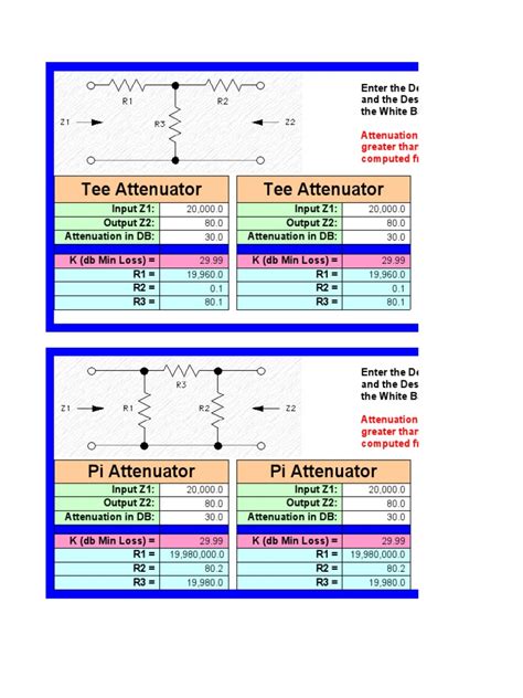 Passive Attenuator Design Pdf Electronic Circuits Electromagnetism