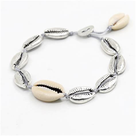 Badu Bg Черупка за глезен за жени Бижута за крака Летни плажни боси сандали Гривна за глезена на