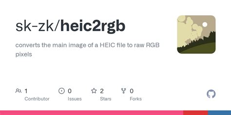 GitHub Sk Zk Heic2rgb Converts The Main Image Of A HEIC File To Raw RGB Pixels