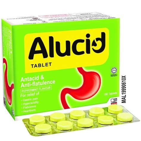 Alucid Tablet Antacid And Anti Flatulence Peppermint 10s Shopee