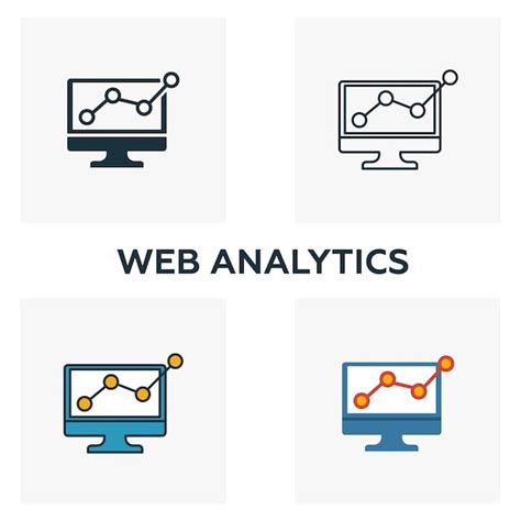 Premium Vector Web Analytics Icon Set Four Elements In Diferent Styles From Advertising Icons