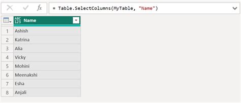 Table Selectcolumns Function In Power Query