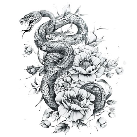 뱀과 꽃 문신 예술 뱀 타투 비열한 Png 일러스트 및 이미지 에 대한 무료 다운로드 Pngtree