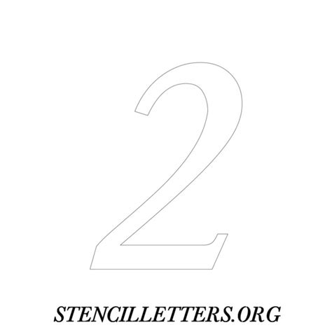 2 Inch Free Printable Individual 32 Italic Number Stencils Stencil