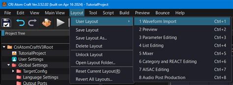 CRI ADX Tools Manual Change Layout And Help