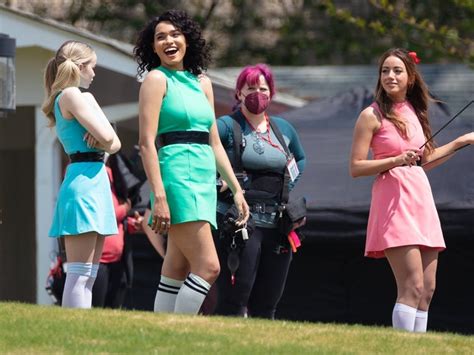 Powerpuff Girls Stars Shooting New Live Action Show Blossom Goes Flying