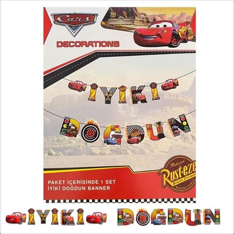 Arabalar İyi Ki Doğdun Karakterli Banner Uzar Yazı İstanbul Toptan Ticaret