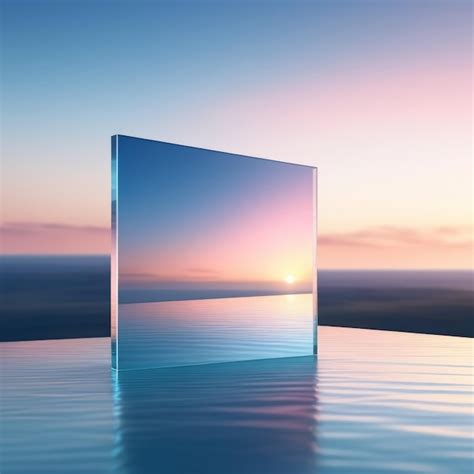 Premium Photo 3d Render Of Abstract Sunset Reflection On The Glass Window 3d Render Of