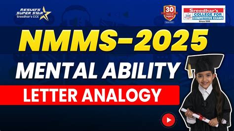 Nmms 2025 Mental Ability Letter Analogy Youtube