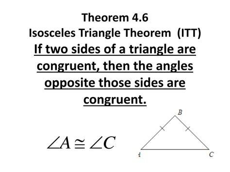 PPT Geometry Section Isosceles Triangle Theorem PowerPoint Presentation ID