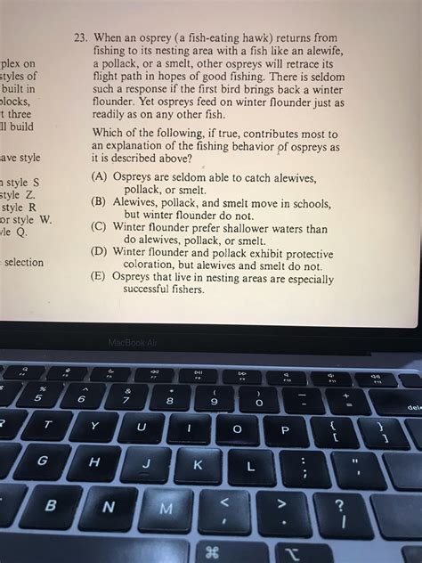 cr q23 test 1 section 2 p39 why is ans not c but b r gre
