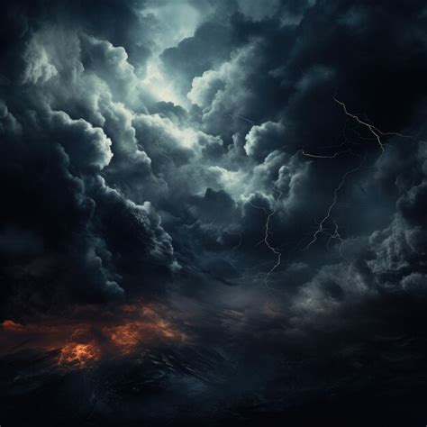 View Of Clouds In Dark Style Ai Generated Image