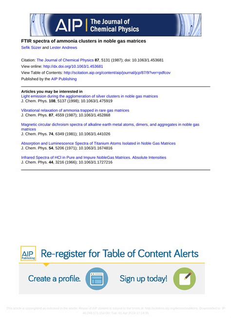 Pdf Ftir Spectra Of Ammonia Clusters In Noble Gas Matrices Dokumen Tips