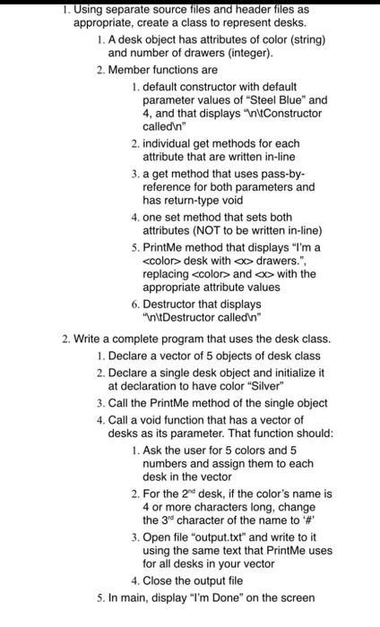 Solved 1 Using Separate Source Files And Header Files As