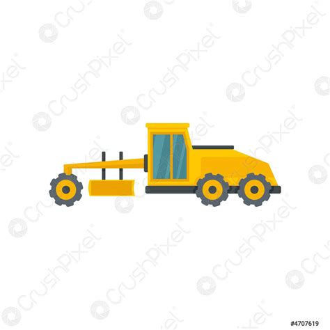 Grader Machine Vehicle Icon Flat Isolated Vector Stock Vector 4707619 Crushpixel