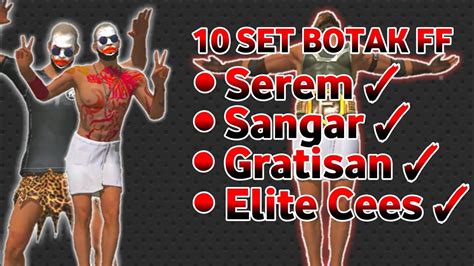 10 Kombinasi Set Botak Ff Versi Gratisan Elite Cs Sangar Serem🔥😈