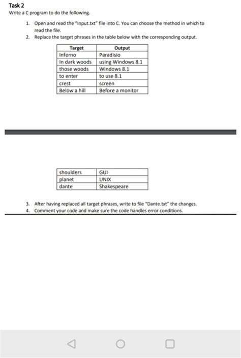 Solved Task Write A C Program To Do The Following Open Chegg