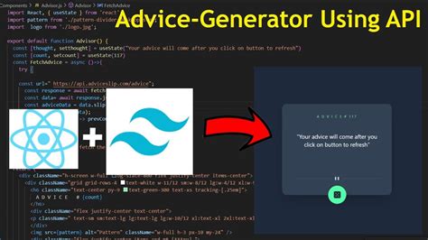 I Built An Advice Generator Using Advice Api Youtube